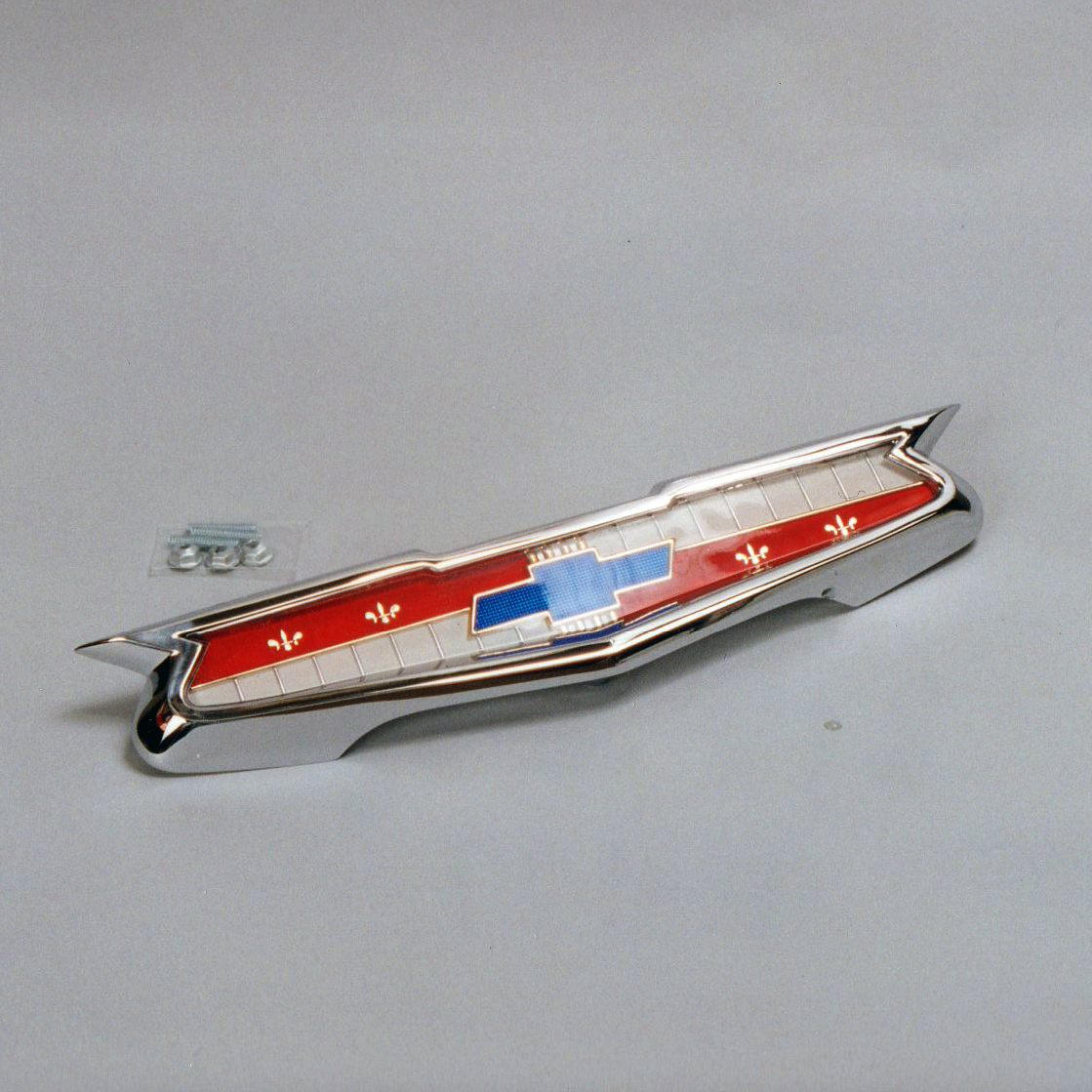 Chevy Trunk Emblem, Complete, 150 & 210, 6-Cylinder, 1957 - Bowtie ...