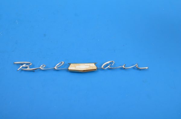 Chevy Fender Script with Crest, BelAir, 1959